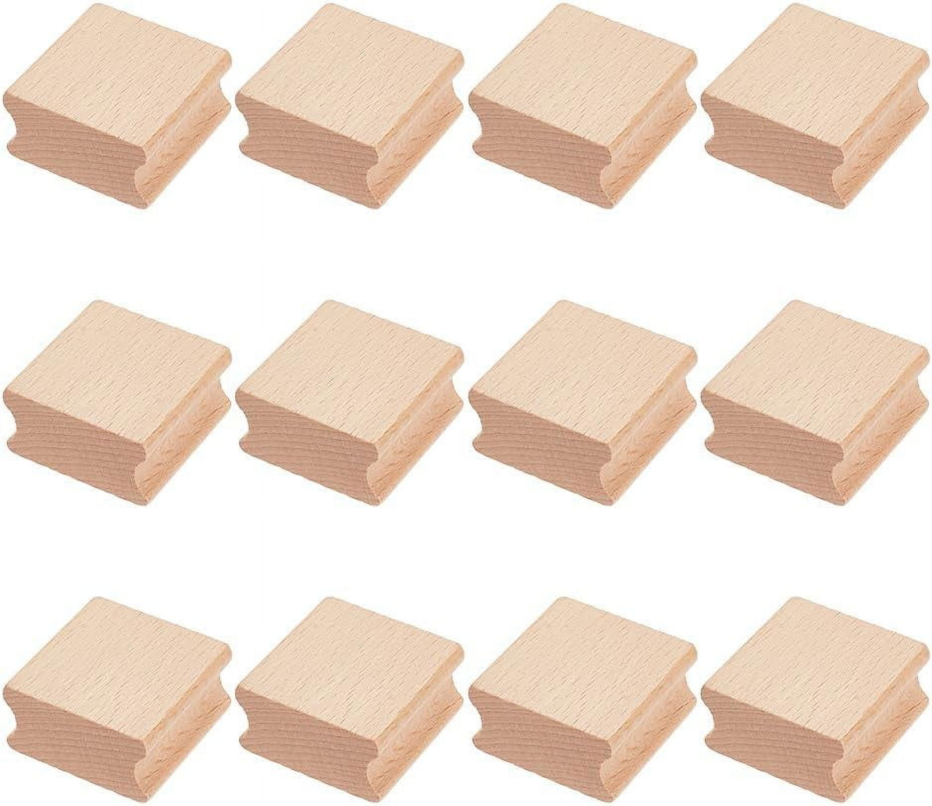12 pc 12 pcs Blank Hard Wood Stamp Unfinished Wooden Blank Stamp Beech ...
