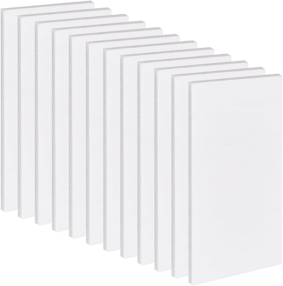 12 pc 12Pcs White Foam Board 3.9x7.9 Inch Foam Core Board for Crafts 1/5 Inch Thick White Core ...