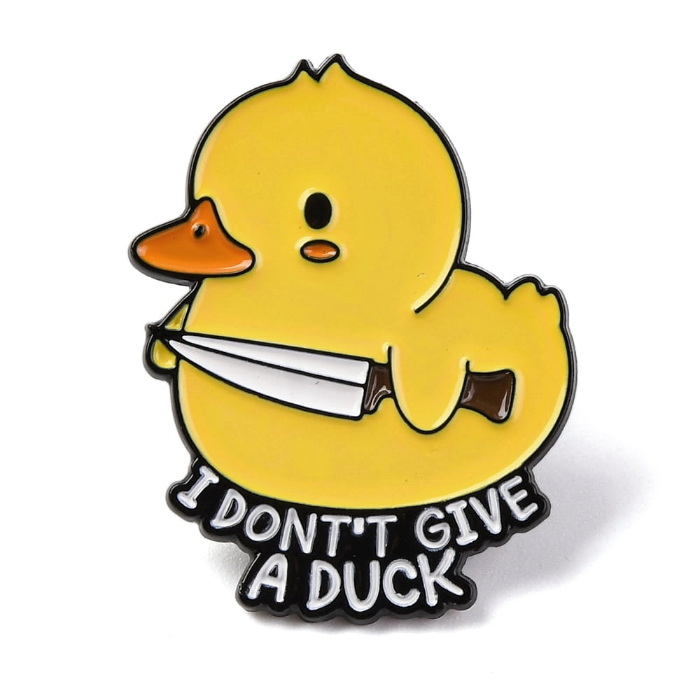 12 pc Cartoon Duck I Dont't Give A Duck Enamel Pins Black Alloy Badge ...