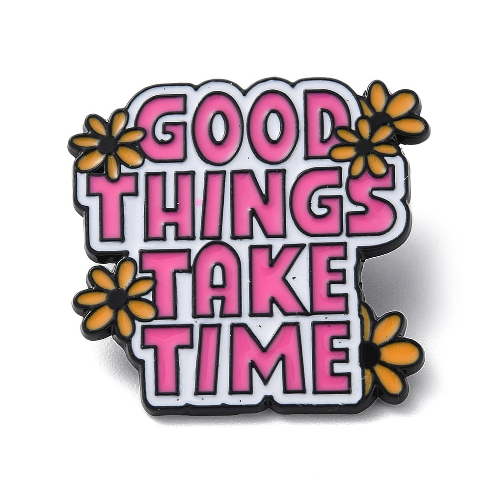 12 pc Inspiring Word Enamel Pins Black Zinc Alloy Brooch for Backpack ...