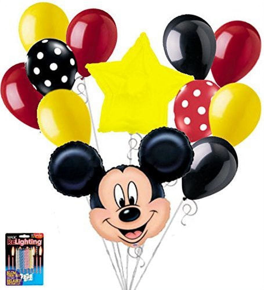 12 pc Mickey Mouse Theme Balloon Bouquet Party Decoration Birthday ...