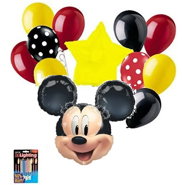 12 pc Mickey Mouse Theme Balloon Bouquet Party Decoration Birthday ...