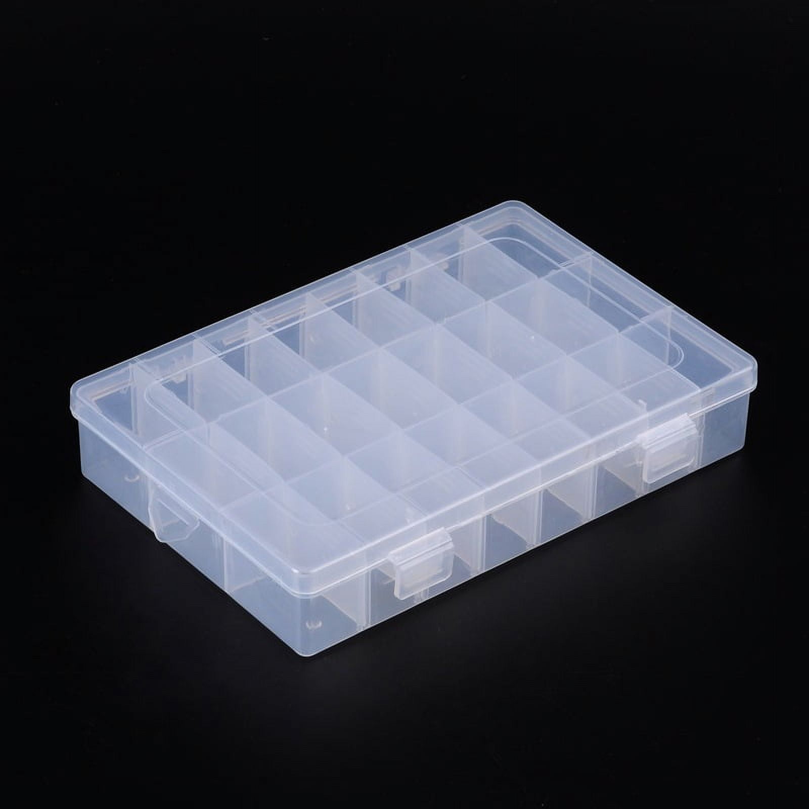 12 pc Plastic Bead Storage Containers Adjustable Dividers Box Clear ...