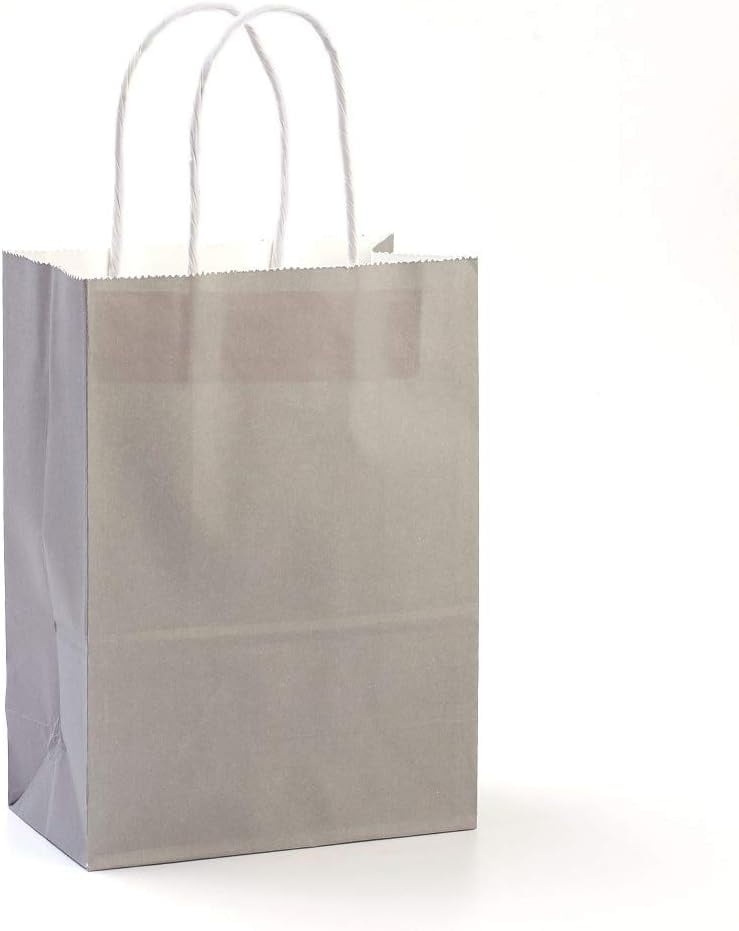 12 pc Pure color Kraft with Paper Twine Handles Rectangle Gray Paper ...