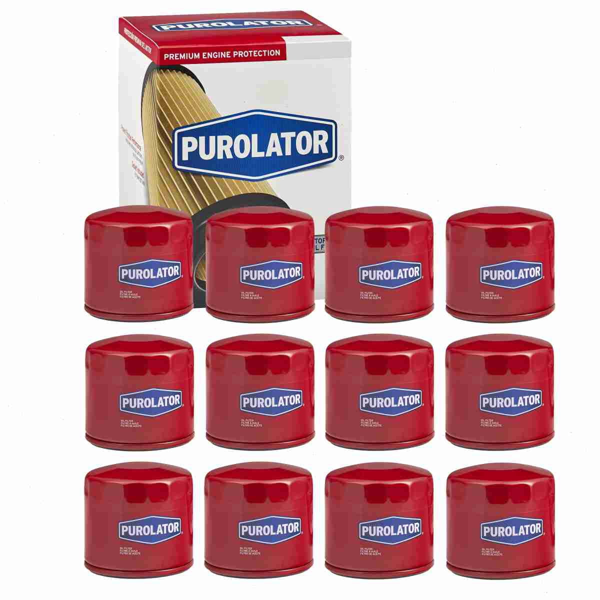 12 pc Purolator L24484 Engine Oil Filters for Oil Change Lubricant ...