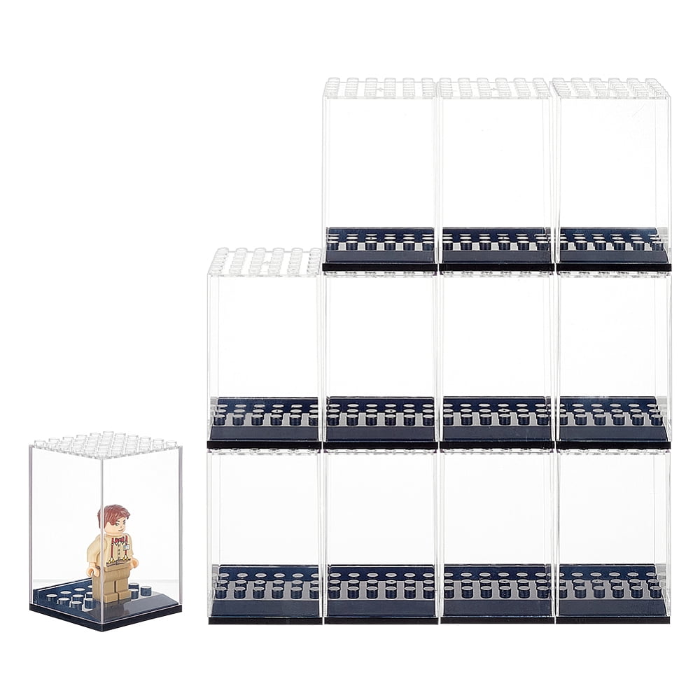 12 pc Transparent Plastic Minifigures Display Case for Models Building ...
