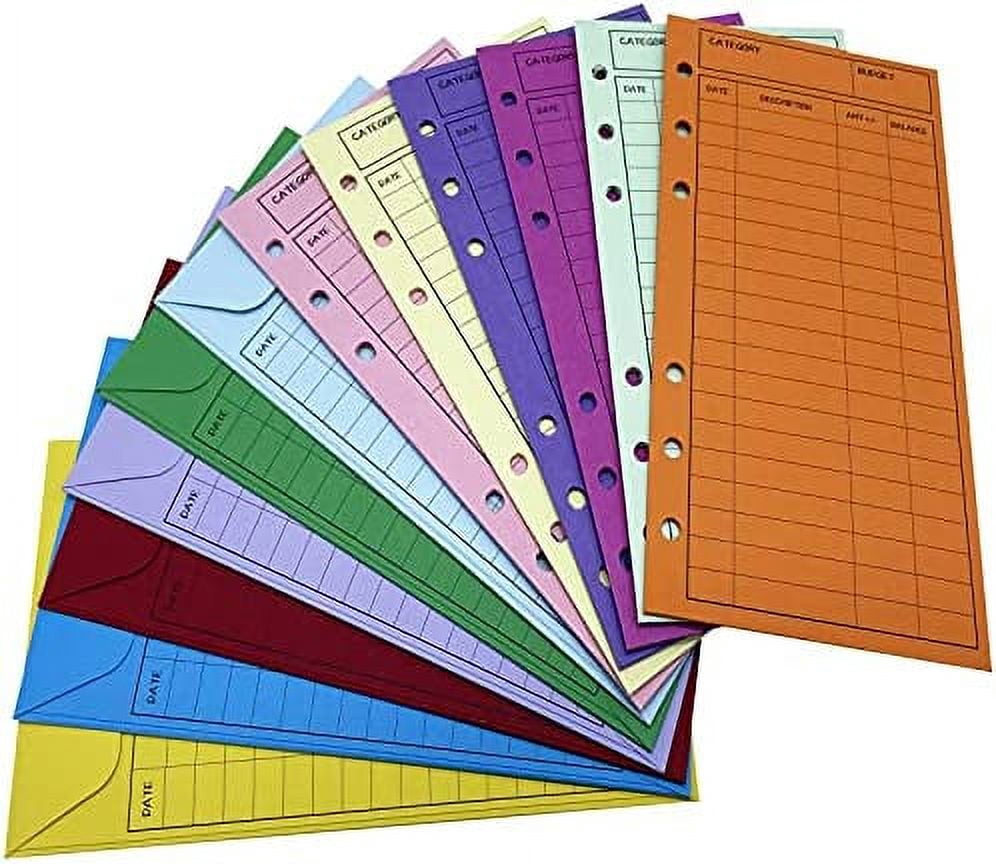 12 pcs Budget Envelopes with Punched Holes for A6 Binder Cash Envelope ...