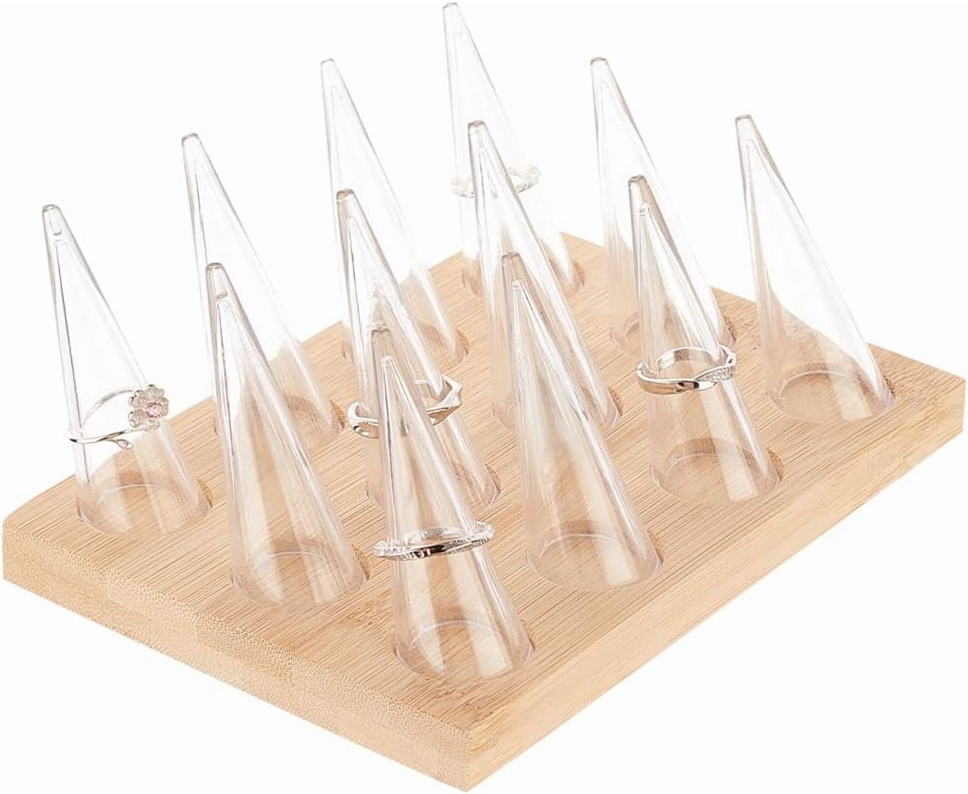 12 pcs Clear Acrylic Ring Cone Acrylic Finger Ring Display Stands 6.3x4 ...