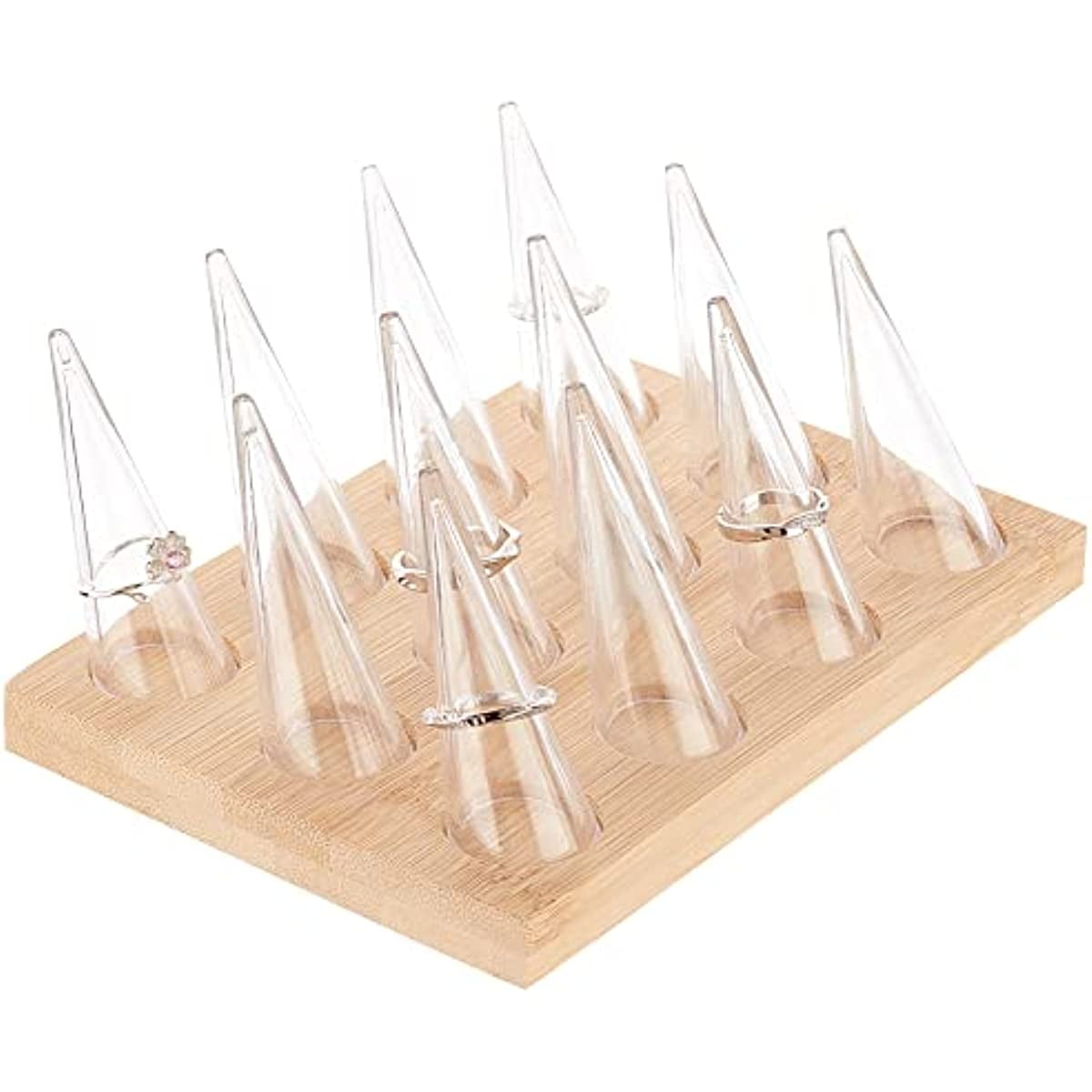 12 pcs Clear Acrylic Ring Cone Acrylic Finger Ring Display Stands 6.3x4 ...