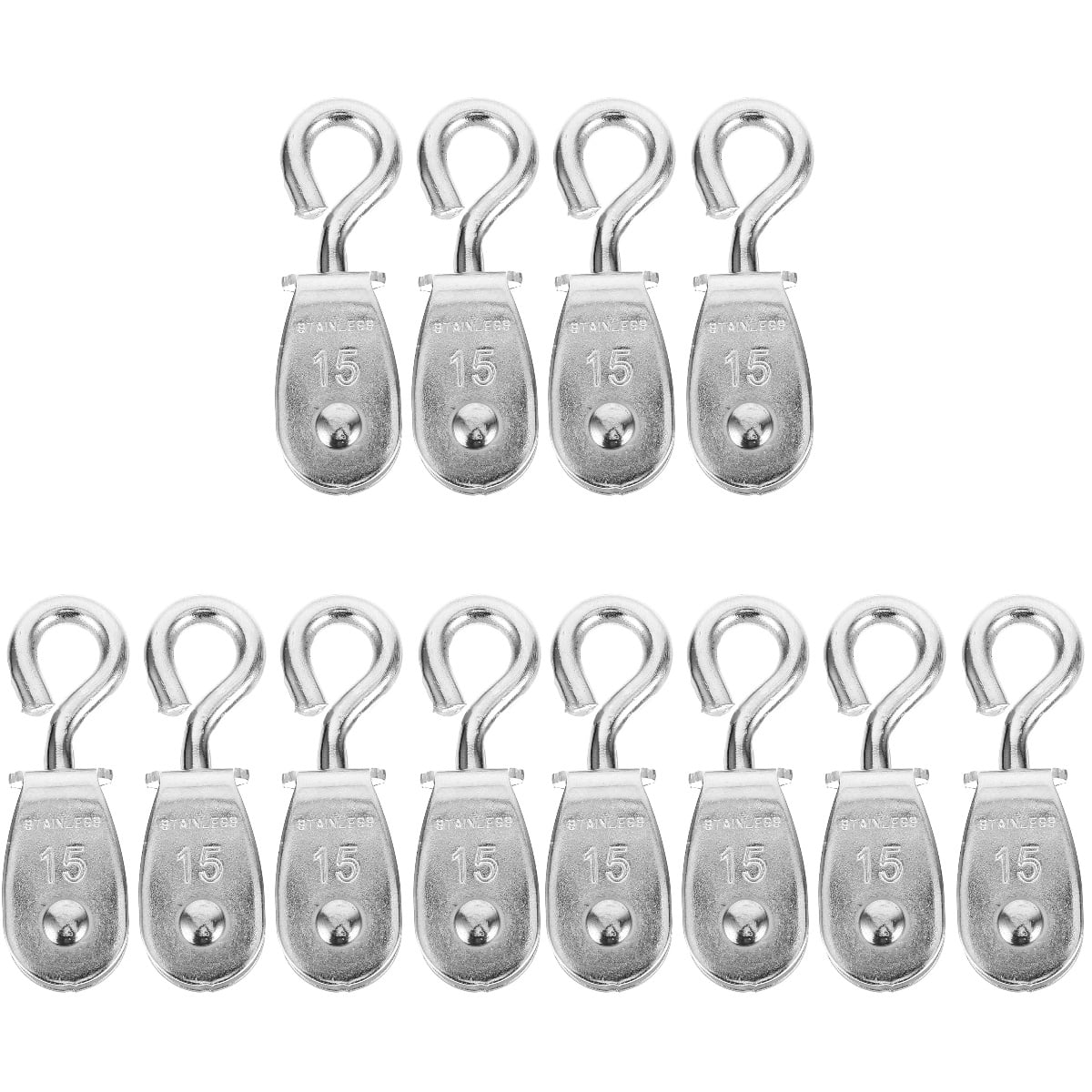 12 pcs Crane Wire Rope Pulleys Small Lifting Pulley Steel Pulley Roller ...