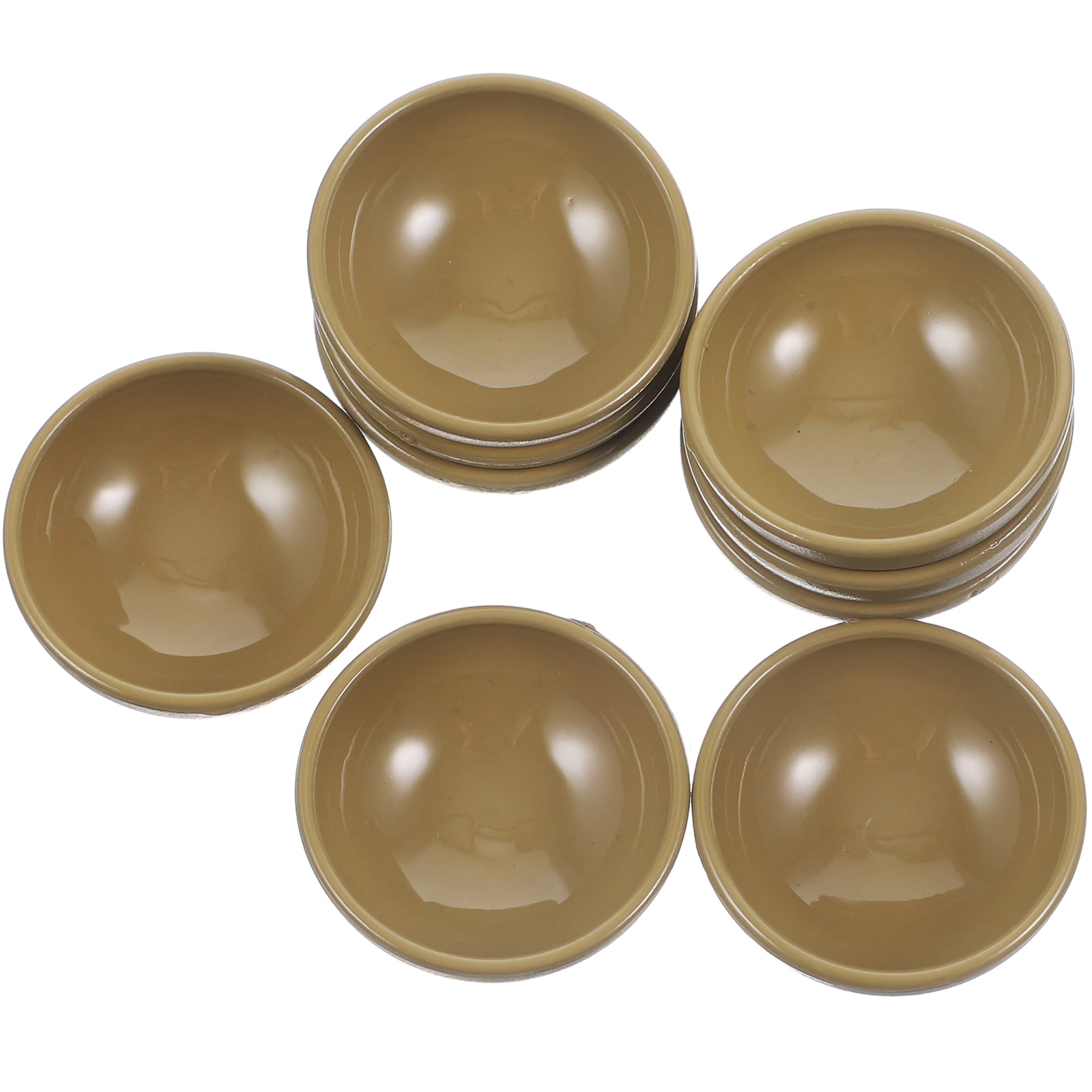 12pcs Miniature Round Bowls for Decoration Made of Plastic Brown Color ...