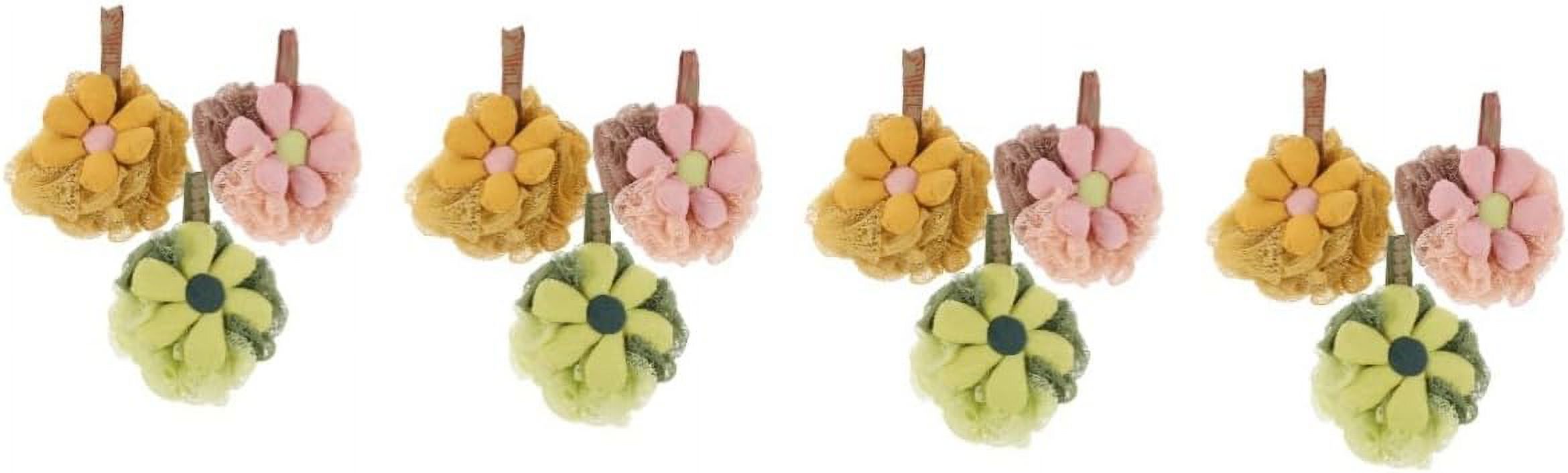12 pcs Flower Bath Ball Shower Sponge exfoliating Sponge mesh Pouf Body ...