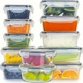 12 pcs Food Storage Containers Set BPA Free Airtight Leak Proof Plastic ...