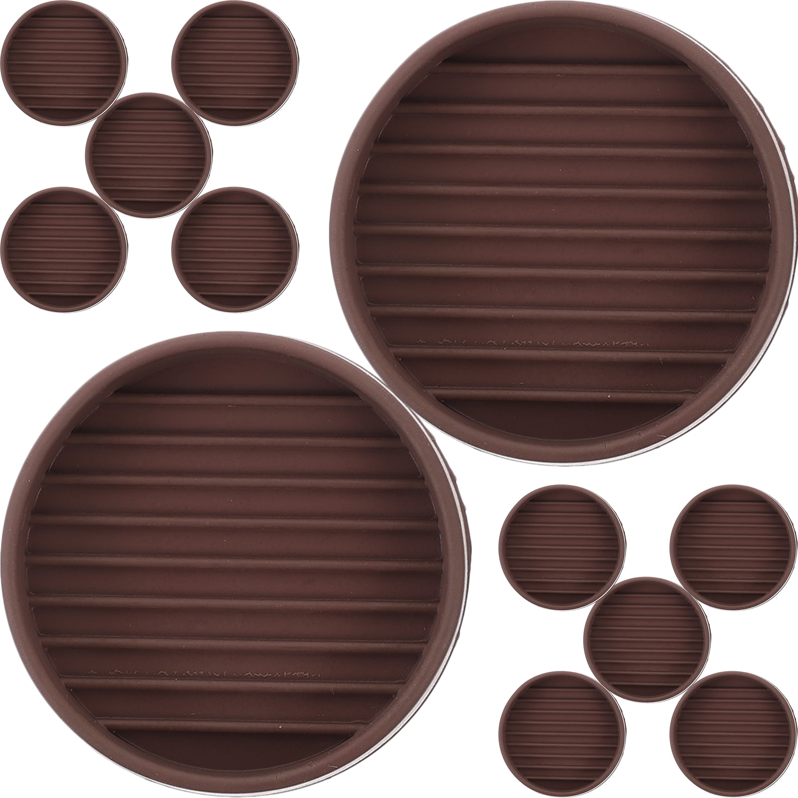 CIMAXIC 12 Pcs Furniture Wheel Cups Break Resistant Brown Rubber ...