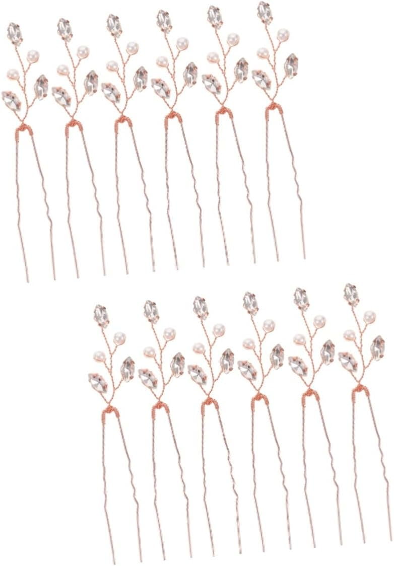 12 pcs Hairpin hair fork Bridal Hair pearl bobby hair sticks for buns ...