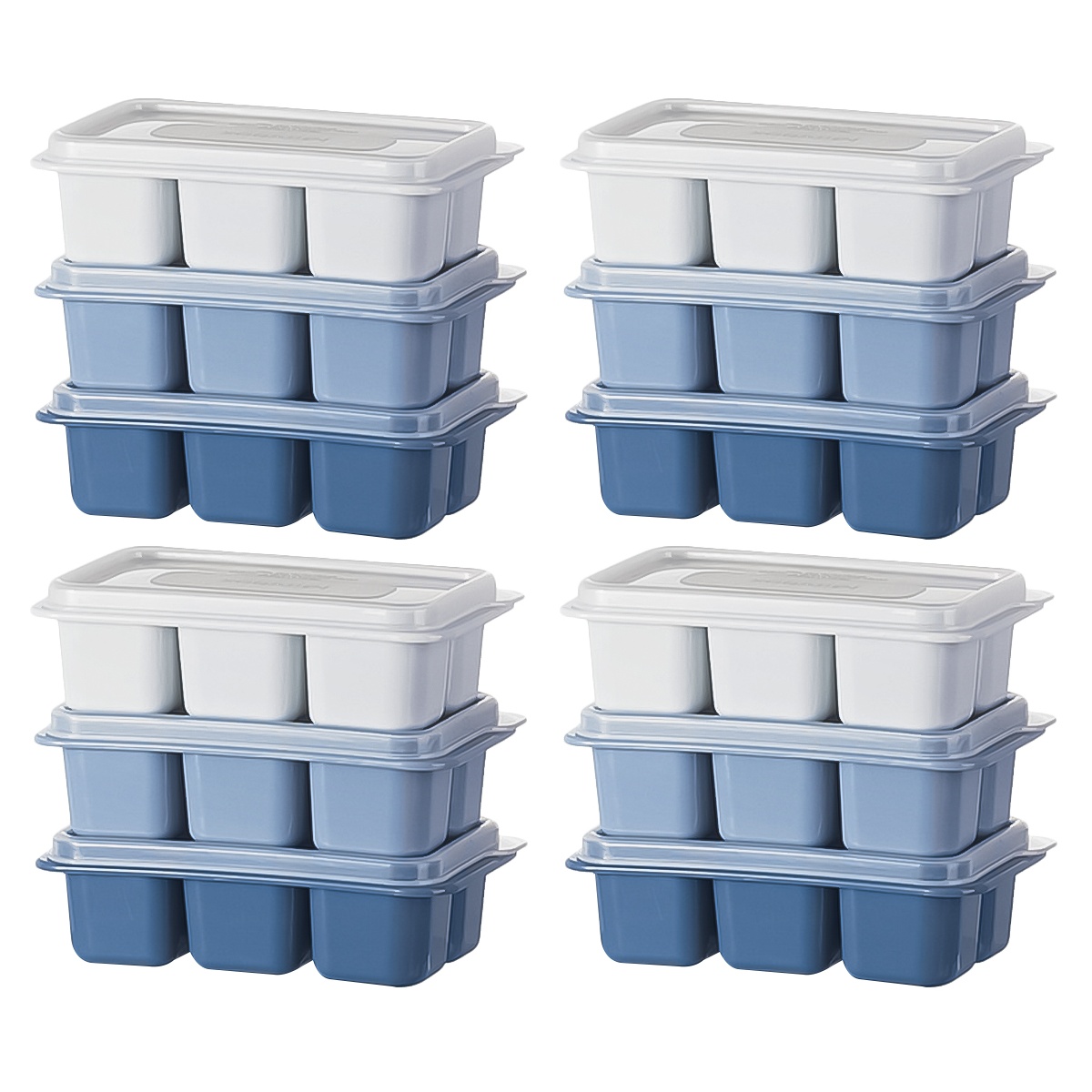 12 pcs Ice Cube Tray Plastic Ice Cube Mold Kitchen Ice Making Mold ...