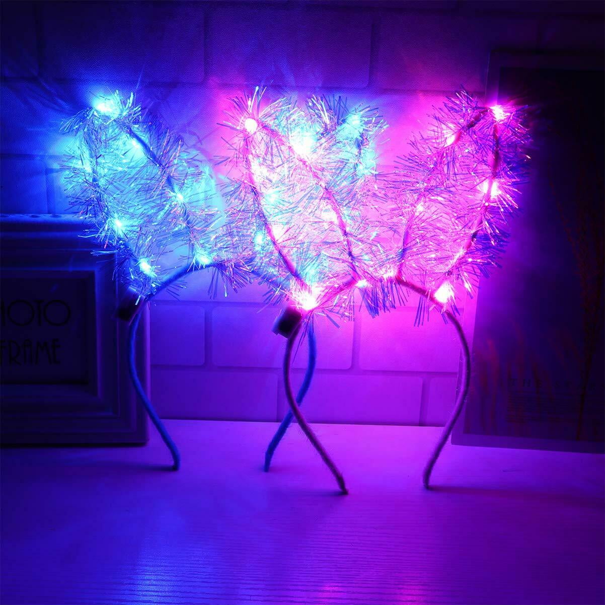 12 pcs LED Bunny Ear Headband, Light Up Rabbit Ears Headband Hair Hoop ...