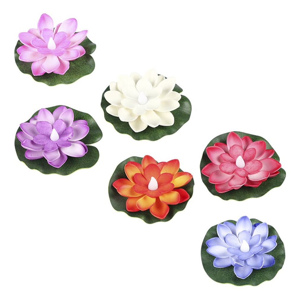 12 pcs LED Floating Candle Lotus Lamp Temple Candle Light Electric ... 12 pcs LED Floating Candle Lotus Lamp Temple Candle Light Electric ...