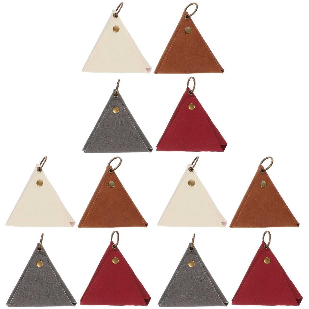 12 pcs Leather Triangle Coin Pouch Vintage Leather Triangle Coin Purse ...