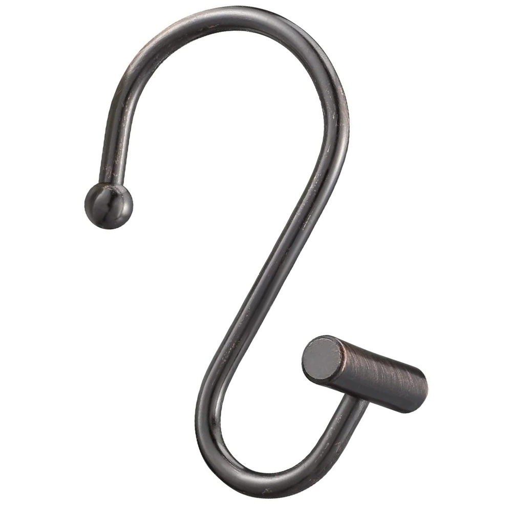 12 pcs Metal Luxury Shower Curtain Hooks- T-Bar Design Shower Curtain ...