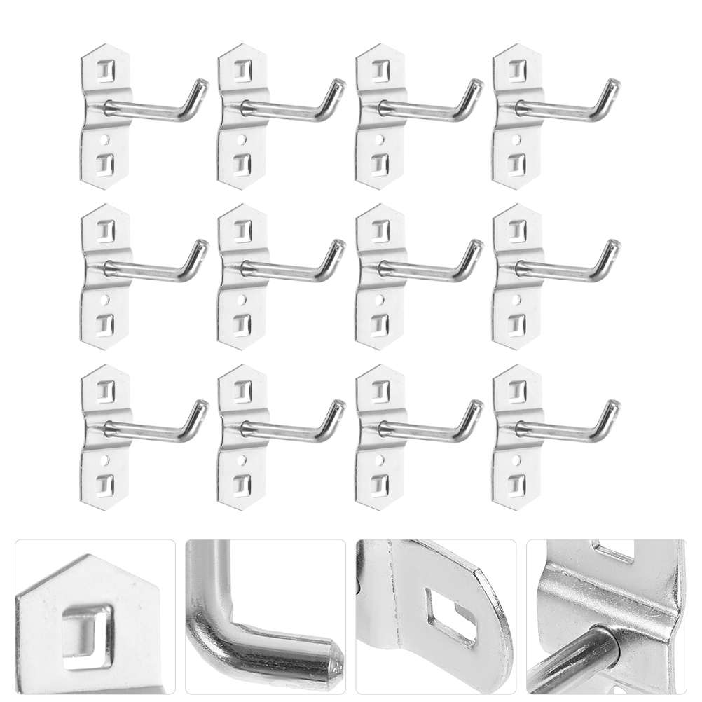 12 pcs Metal Pegboard Hooks Home Pegboard Storage Hooks Pegboard ...