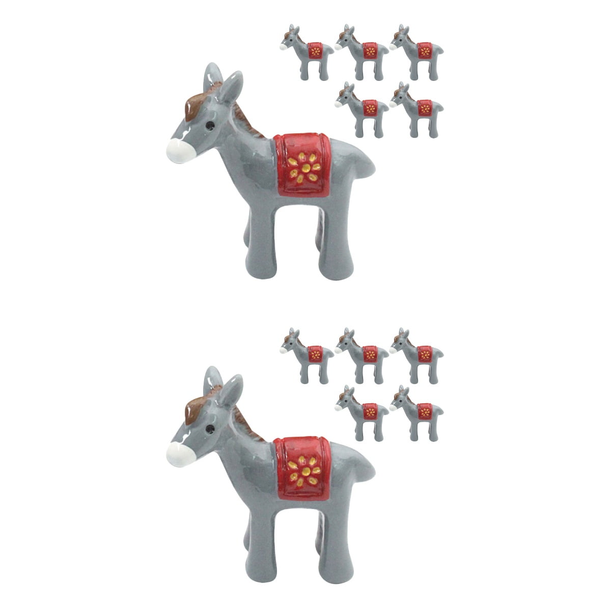 12 pcs Mini Donkey Figurines Miniature Resin Animal Figurine Micro ...