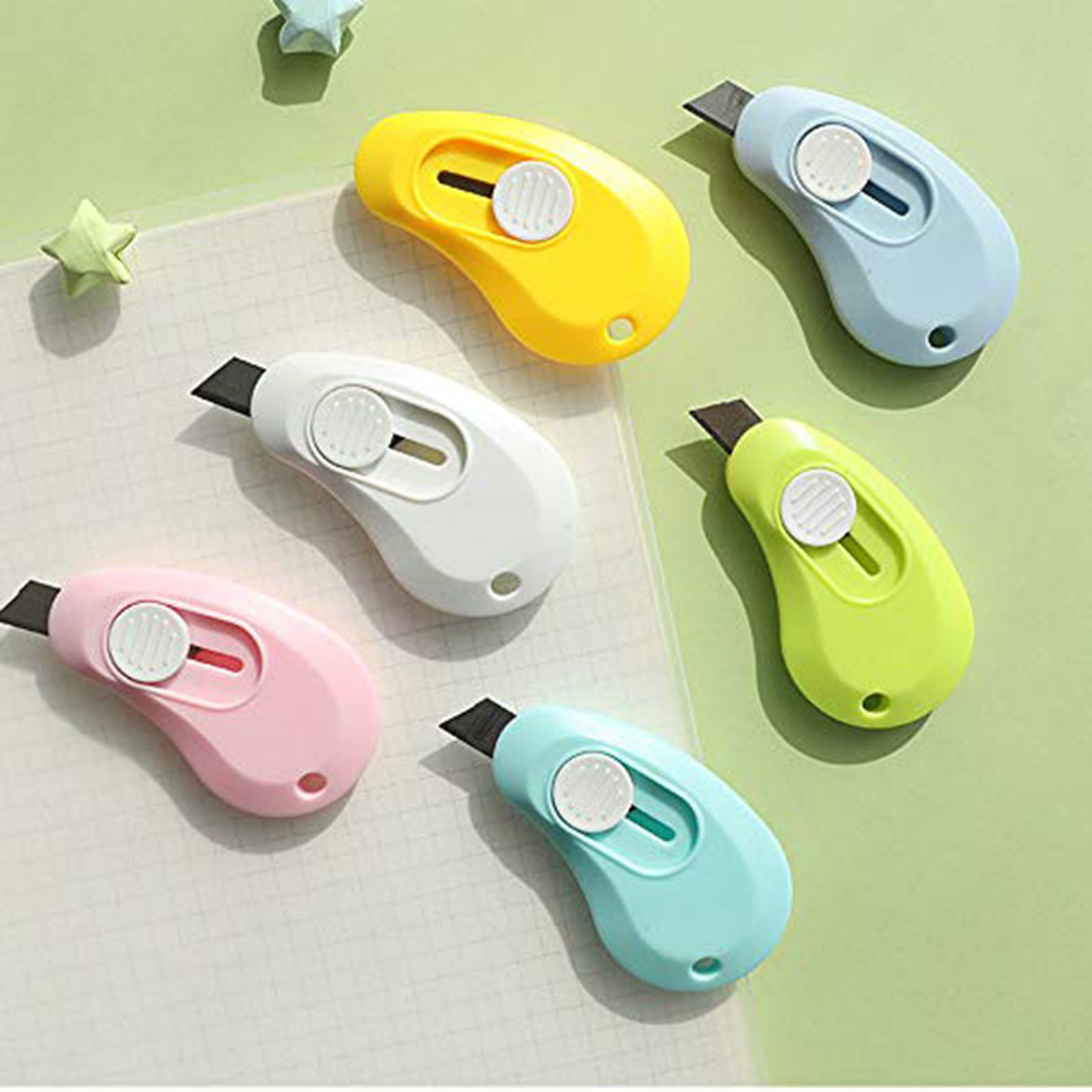 12 pcs Mini Paper Cutter Ceramic Blade Paper Cutter Manual Button ...