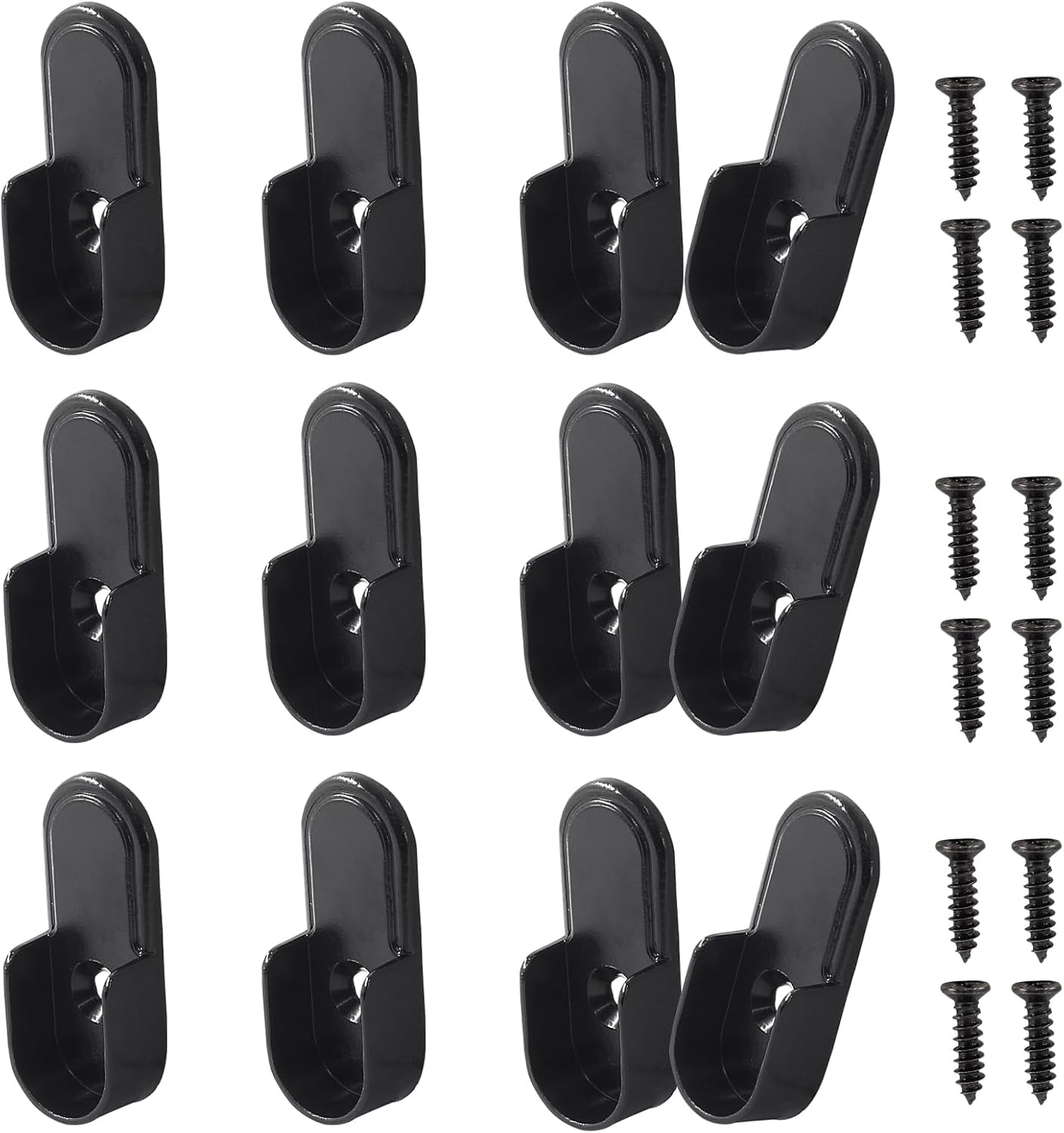 12 pcs Oval Closet Rod End Supports Heavy-Duty Metal Rod Holders for ...