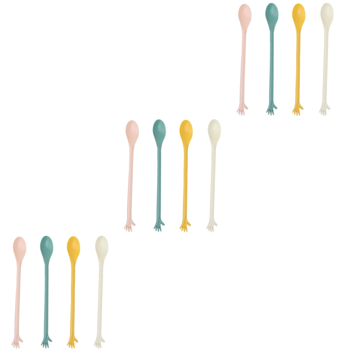 12 pcs Palm Shaped Dessert Spoons Coffee Spoons Stirring Spoons (Random ...