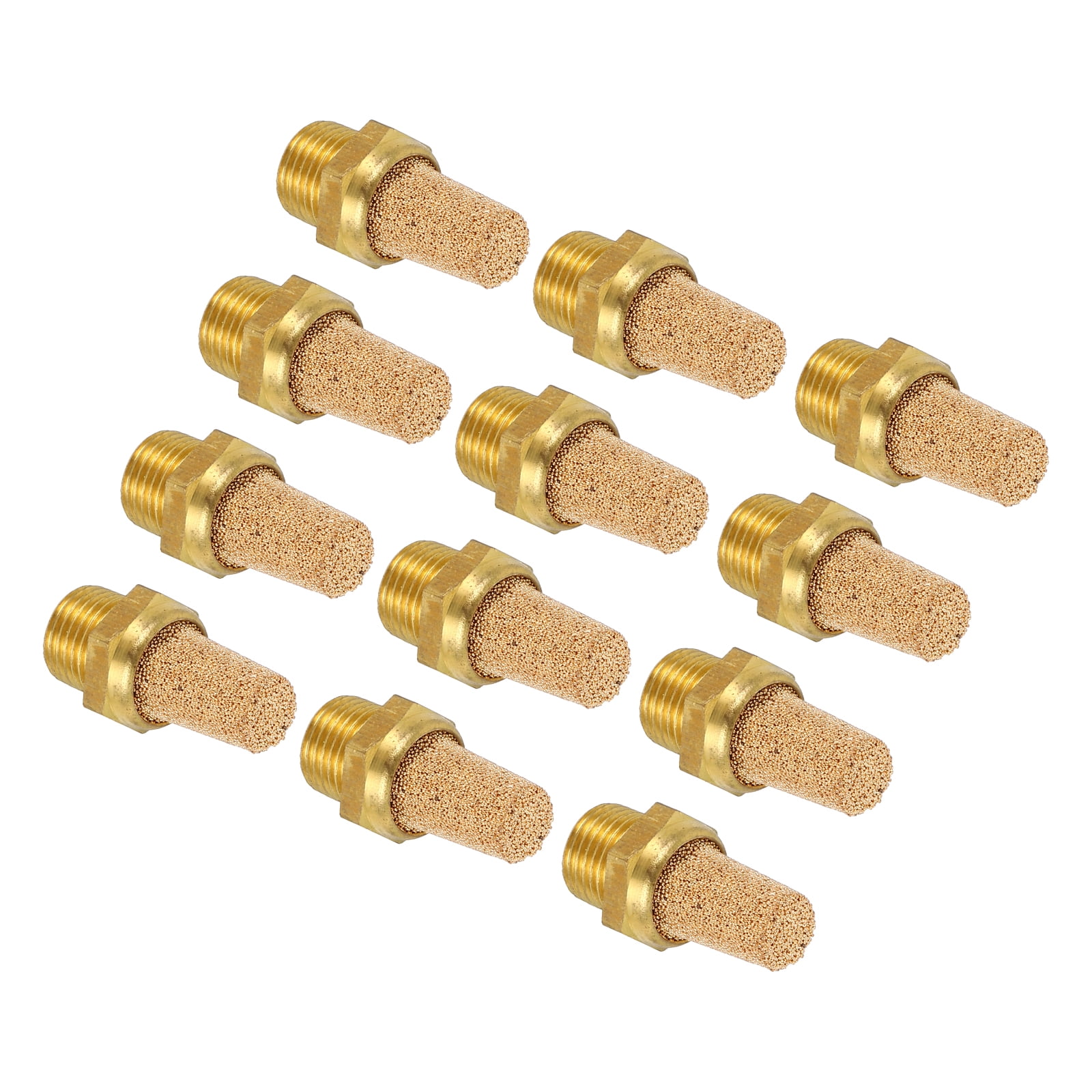 12 pcs Pneumatic Exhaust Muffler, 1/8" NPT Male Sintered Bronze ...