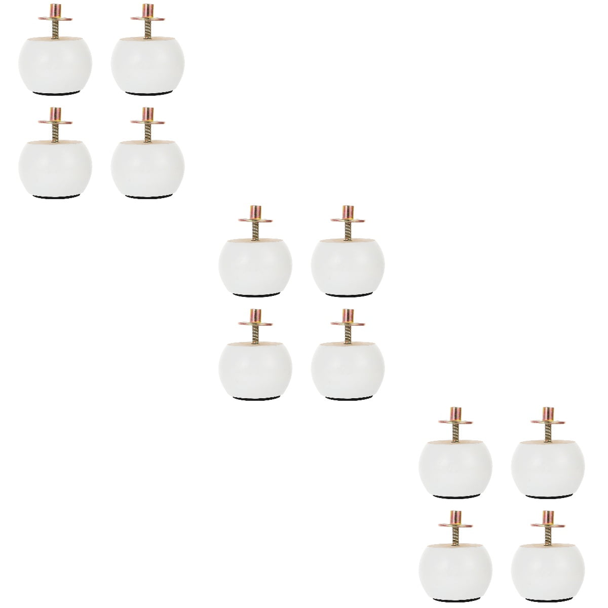 12 pcs Practical Hardwood Table Feet White Dresser Bun Legs Wooden ...