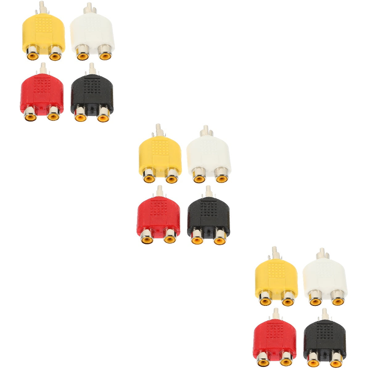 12 pcs RCA Splitter Male To Double Female RCA Y Adapter Dual RCA Female ...