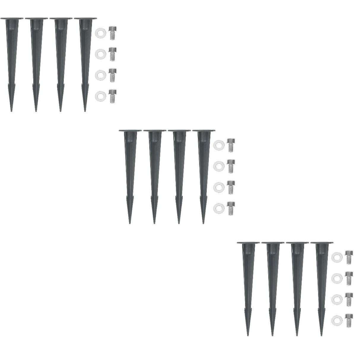 12 pcs Replacement Ground Stake Spike Metal Ground Stake Spike Light ...