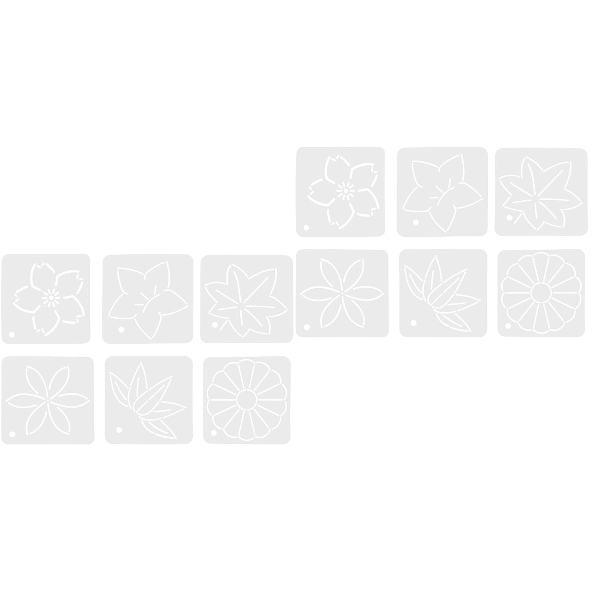 12 pcs Reusable Quilting Templates Sewing Handmade Stencils Sewing ...