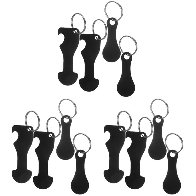12 pcs Shopping Trolley Tokens Opener Metal Shopping Trolley Token ...