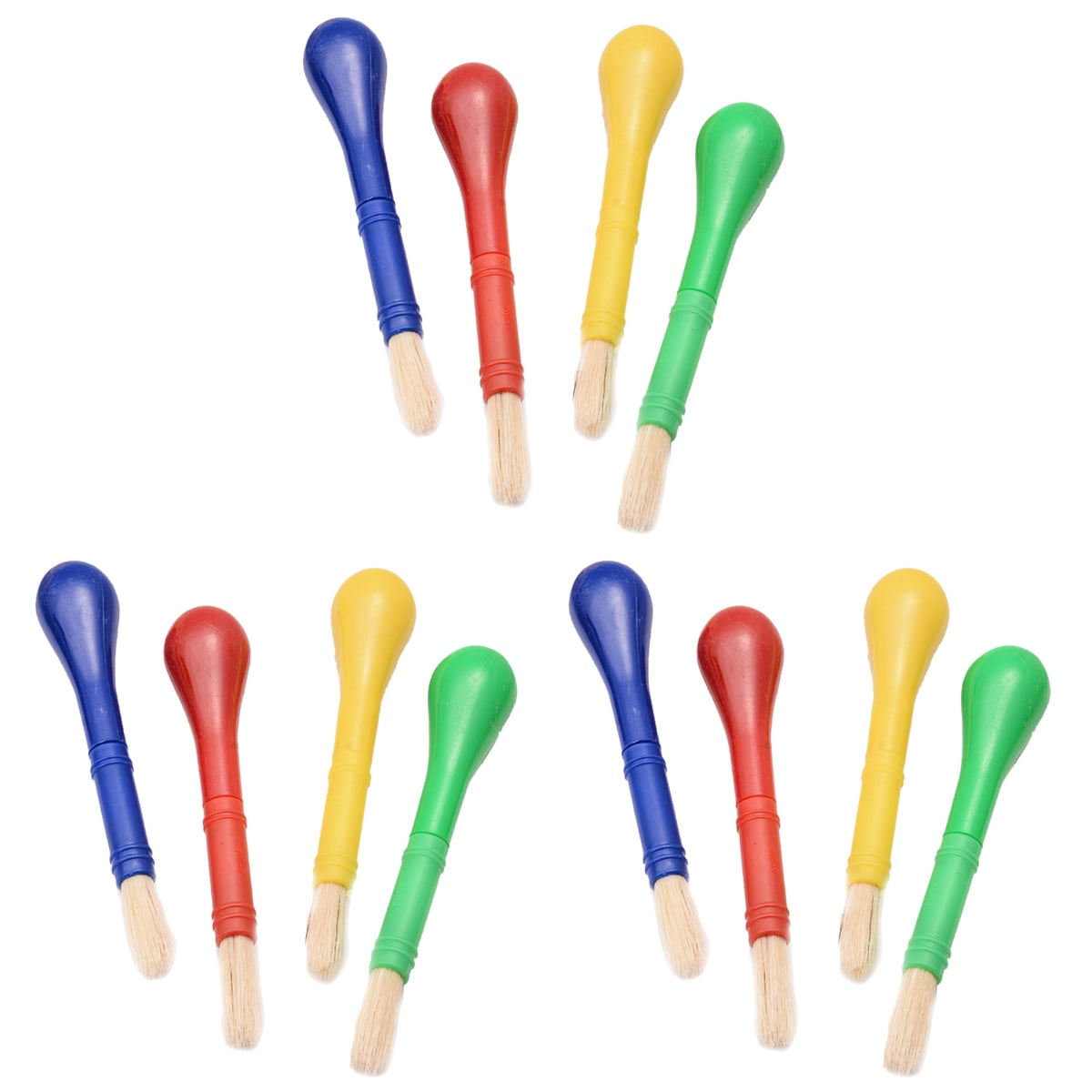 12 pcs Toddler Paint Plastic Handle Nylon Painting Brush for Painting ...