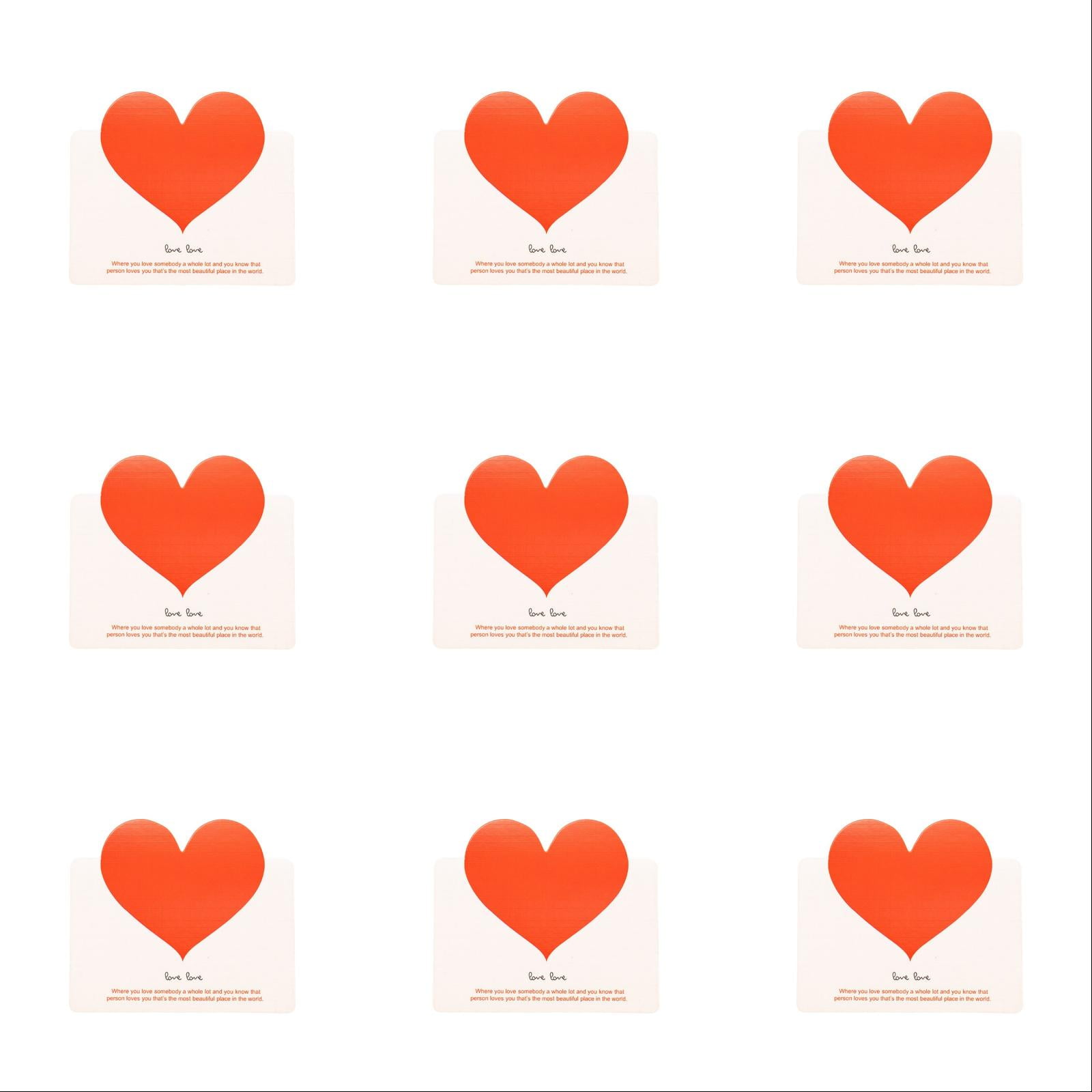 12 pcs Valentine Heart Greeting Cards Set - Foldable Color Love Note ...