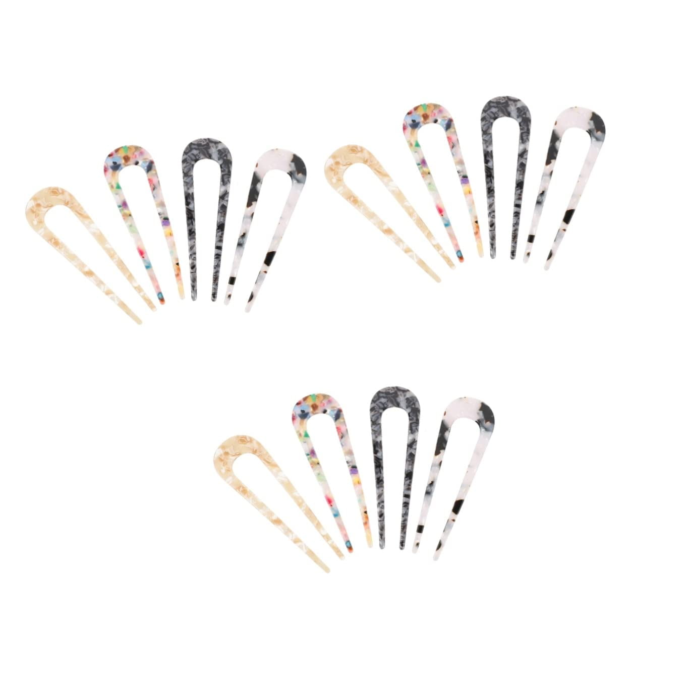 12 pcs Women Pins Accessories Vintage Hair Acetate Chignon French Pin ...