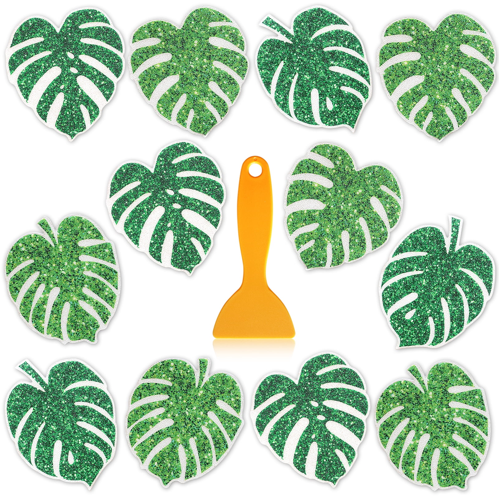 12 pcs of attractive and lovely green leaf anti-slip stickers, suitable ...