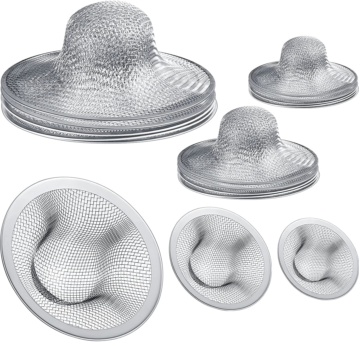 12-piece stainless steel sink strainer baskets, suitable for 4.5/2.75/2 ...