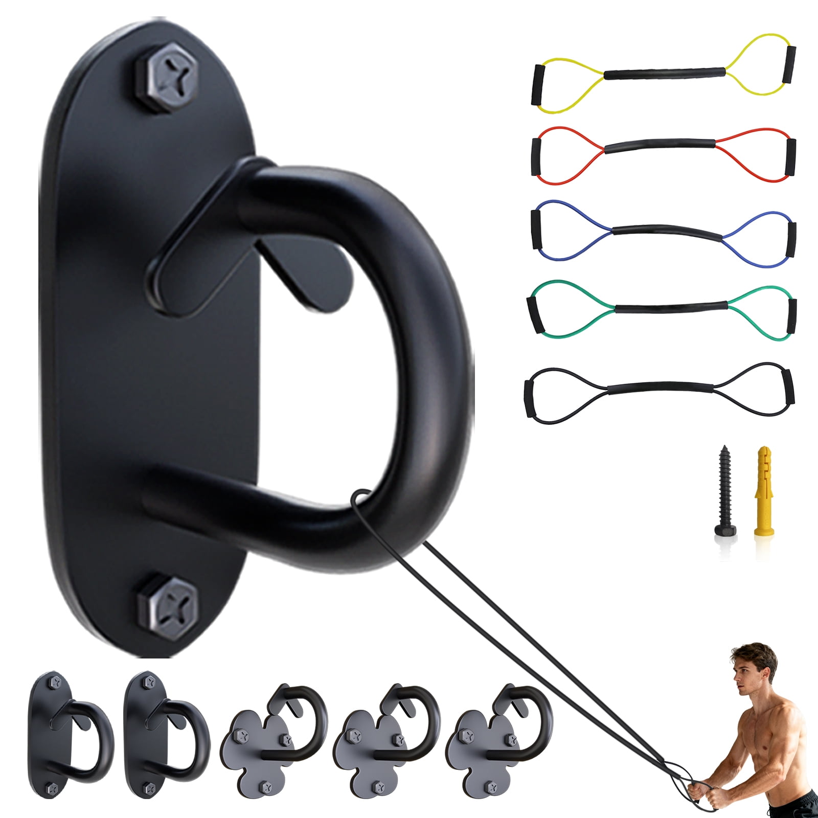 Vehookin Resistance Band Set Features 6 resistance levels and 6 wall ...