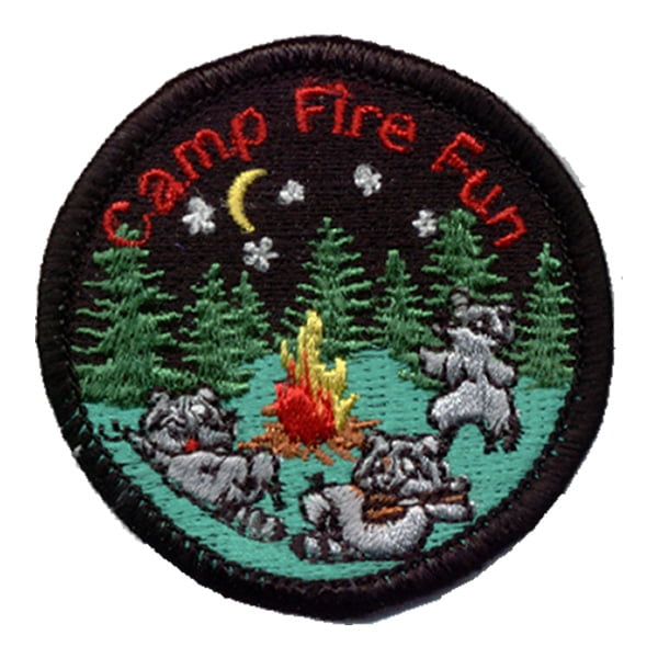 12 pieces 2" Custom Activity Scouts Applique Fun Patches - Campfire Fun (Raccoons) Patch ...