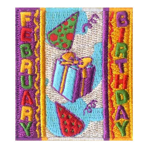 12 pieces 2" Custom Activity Scouts Applique Fun Patches - February Birthday Patch - Walmart.com