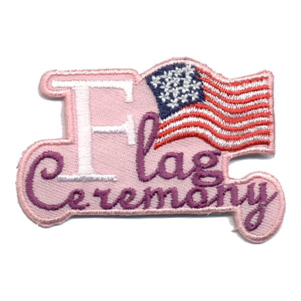 12 pieces 2" Custom Activity Scouts Applique Fun Patches - Flag Ceremony - Pink Patch - Walmart.com