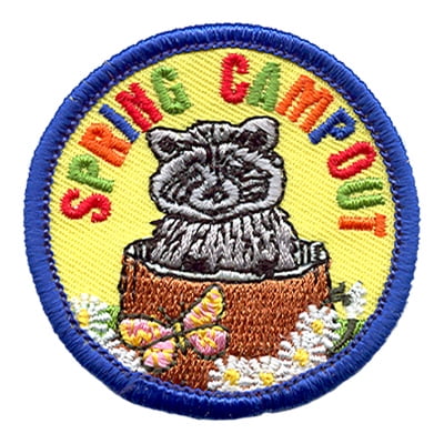 12 pieces 2" Custom Activity Scouts Applique Fun Patches - Spring Campout (Raccoon) Patch ...