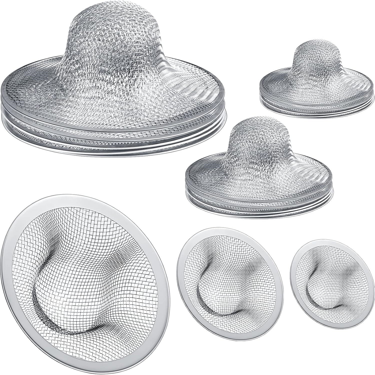 12 pieces Stainless Steel Sink Strainer drain Strainer with 4.5/2.75/2. ...