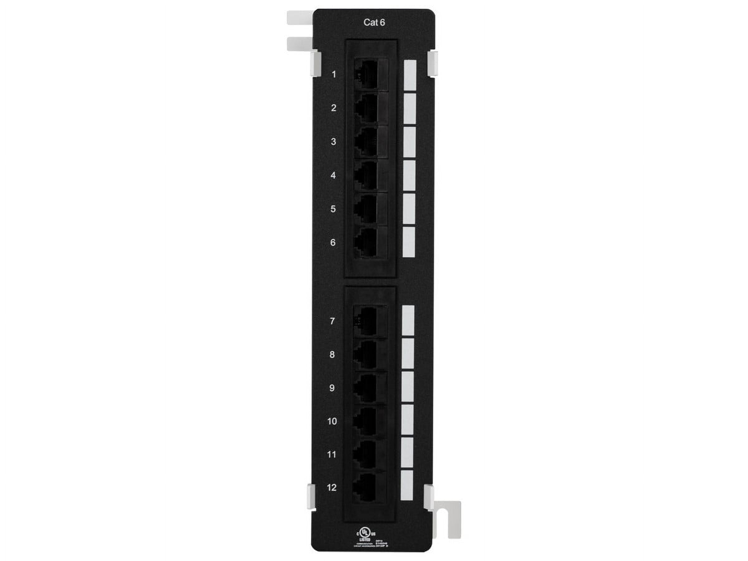 12-port Vertical Cat6 Mini Patch Panel With Screws, UL Listed, 110 Type ...