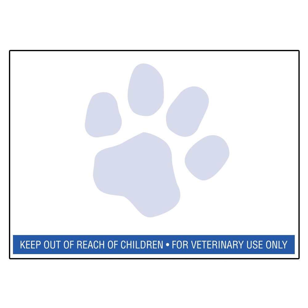 12 rls Veterinary Prescription Labels w/Blue Paw and Warning, 30258 ...
