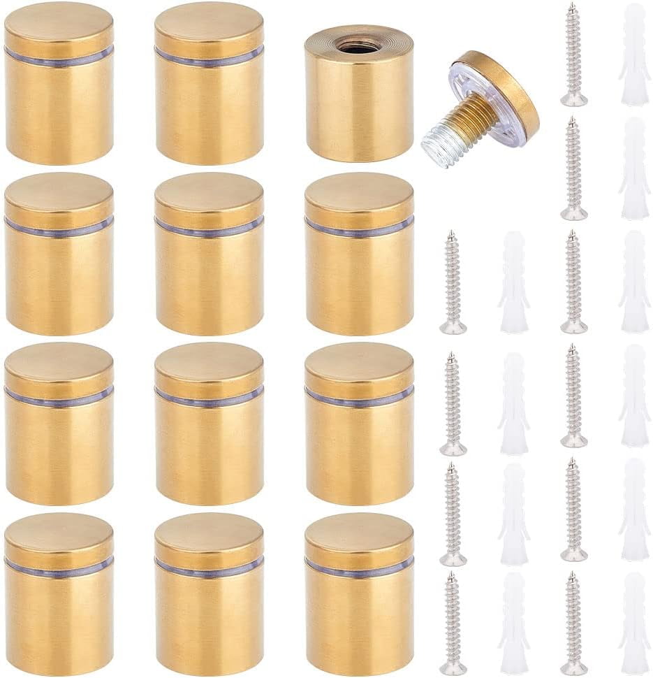 12 set 12 sets Glass Standoff Screws 304 Stainless Steel Standoff ...