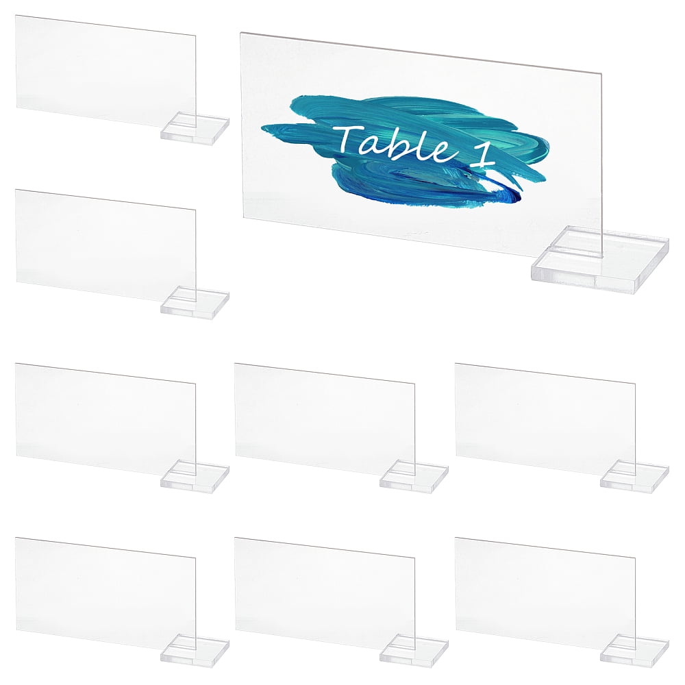 12 set Acrylic Place Cards with Holders Horizontal Clear Table Desktop ...
